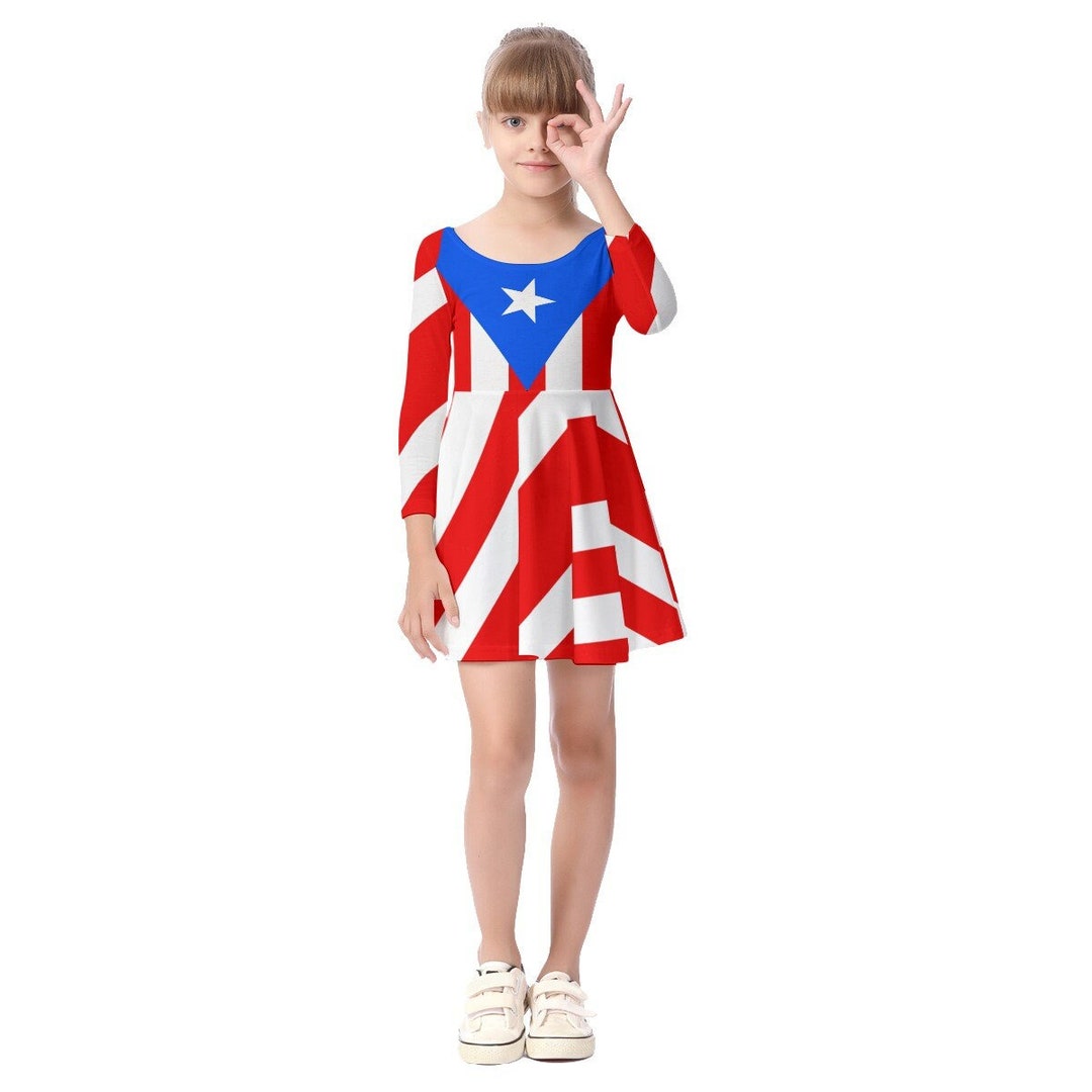 Puerto Rico Girls Dress, Puerto Rico Flag, Kids, Teens, Apparel ...