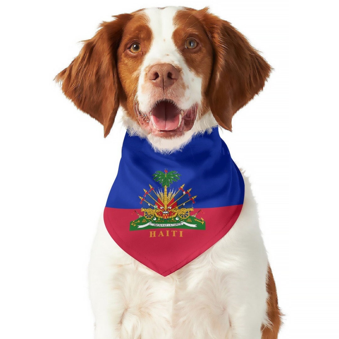 Haiti Pet's Scarf, Double Sided, Haiti Flag, Print, Dogs, Cats, Pets ...