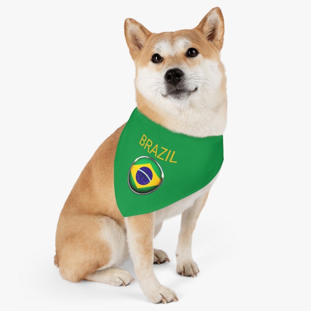 Brazilian Flag Pets Collar, Bandana, Brazil, Carnaval, Puppy, Clothes ...