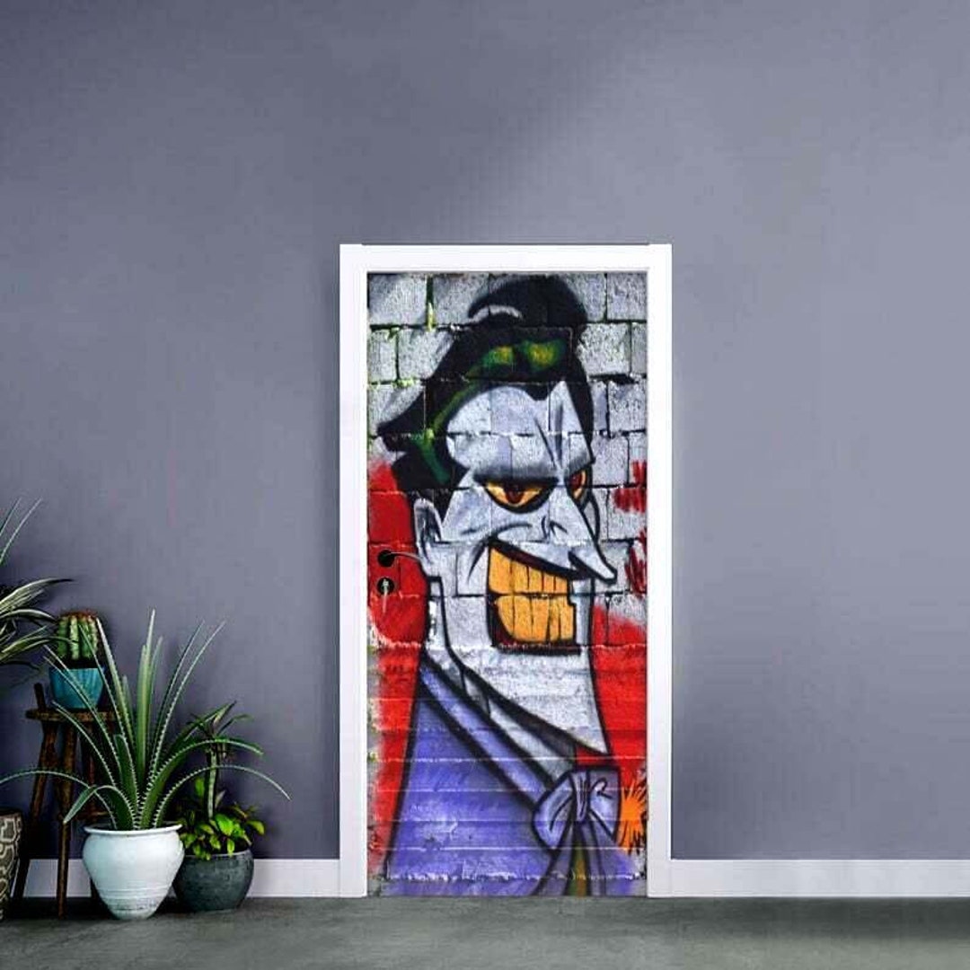 Graffiti Door Wallpaper, Wrap, Stickers, Joker, Anime, Animation, Cool ...