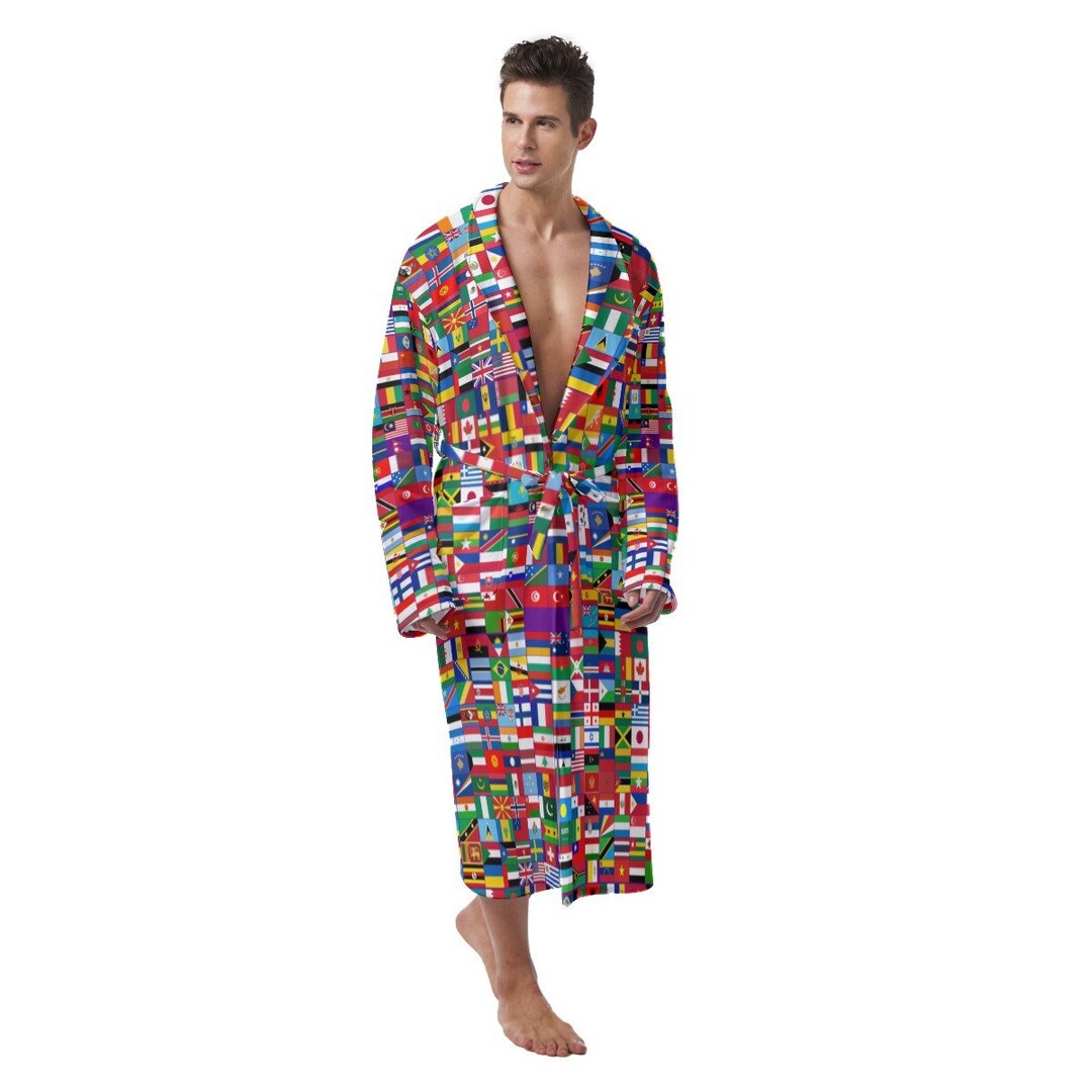 All Flags Men's Robe, Flags, Men, Teens, Gifts, All Nations, Countries ...