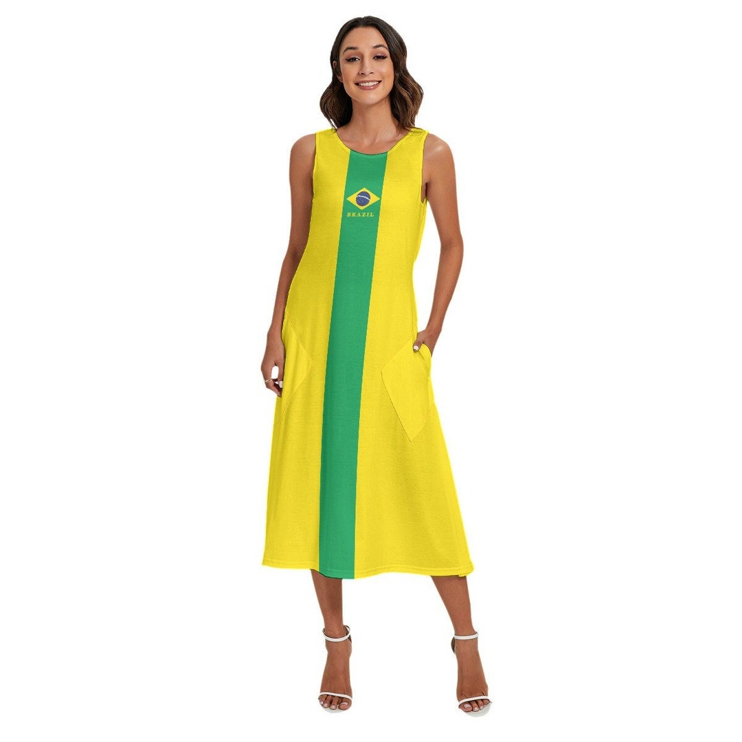 Brazil Women's Dress, Brazilian, Flag, Ladies, Teens, Girls, Gifts ...