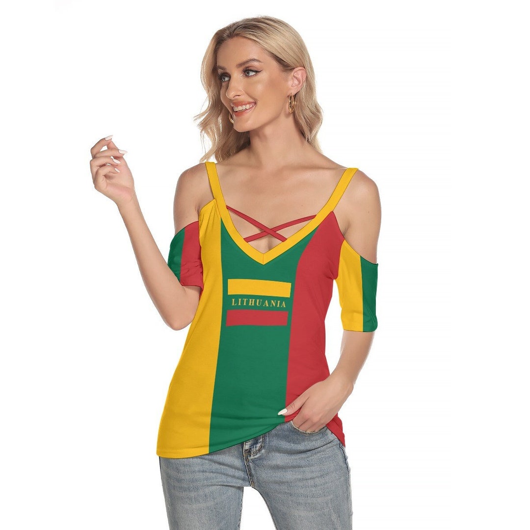 Lithuania Shirt, Lithuania Flag, With Criss Cross Strips, Lithuanian ...