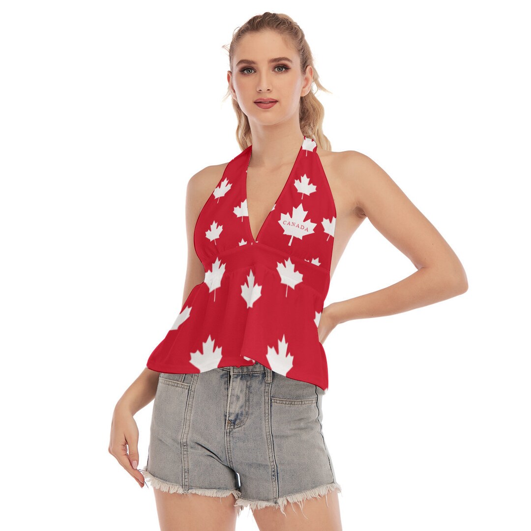 Canadian Flag Women's Crop Top Canada Day Flag Ladies - Etsy UK