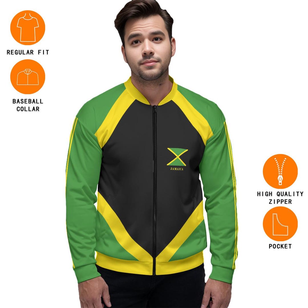 Jamaica Jacket, Unisex, Bomber Jacket, Men, Teens, Women, Ladies, Girls ...