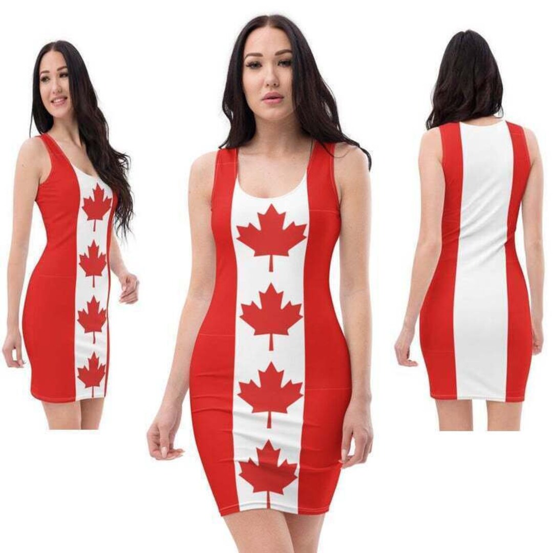 Canada Flag Women Dress, Canadian Flag, Women, Ladies, Teens, Gifts ...