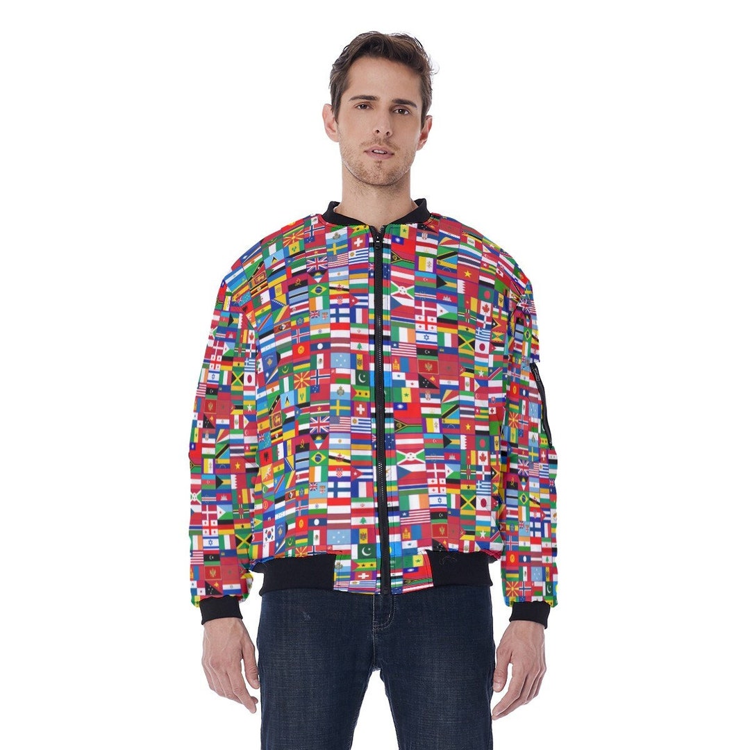 All Flags Men's Jacket, Flags, Men, Teens, Gifts, All Nations ...