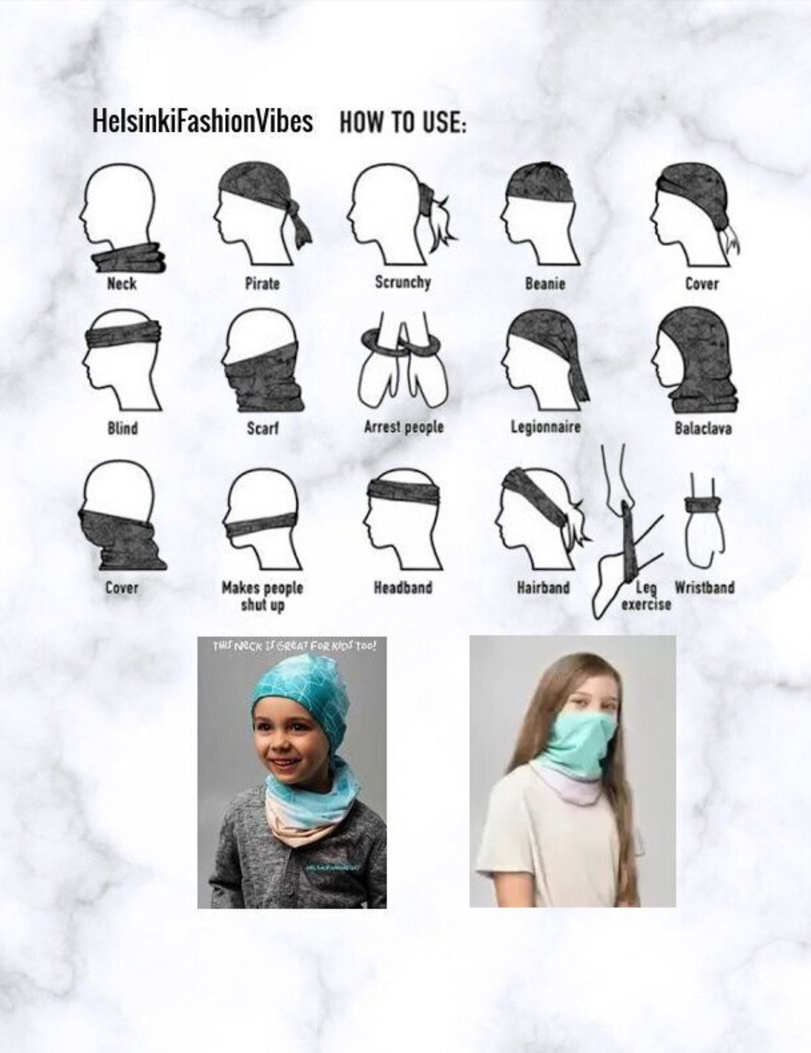 Arabic Bandana Face Mask Covering 12 in 1 Multi-functional | Etsy