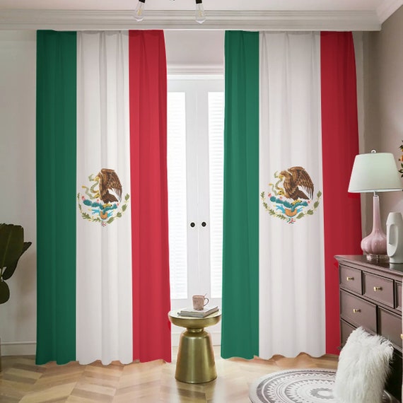 Mexican Flag Curtains Mexico Flag Home Decor Living Room - Etsy