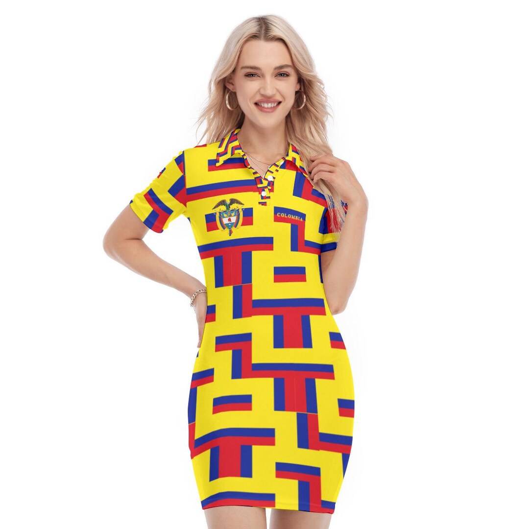 Colombian Dress, Polo Collar, Pattern, Colombia, Flag, Design, for ...