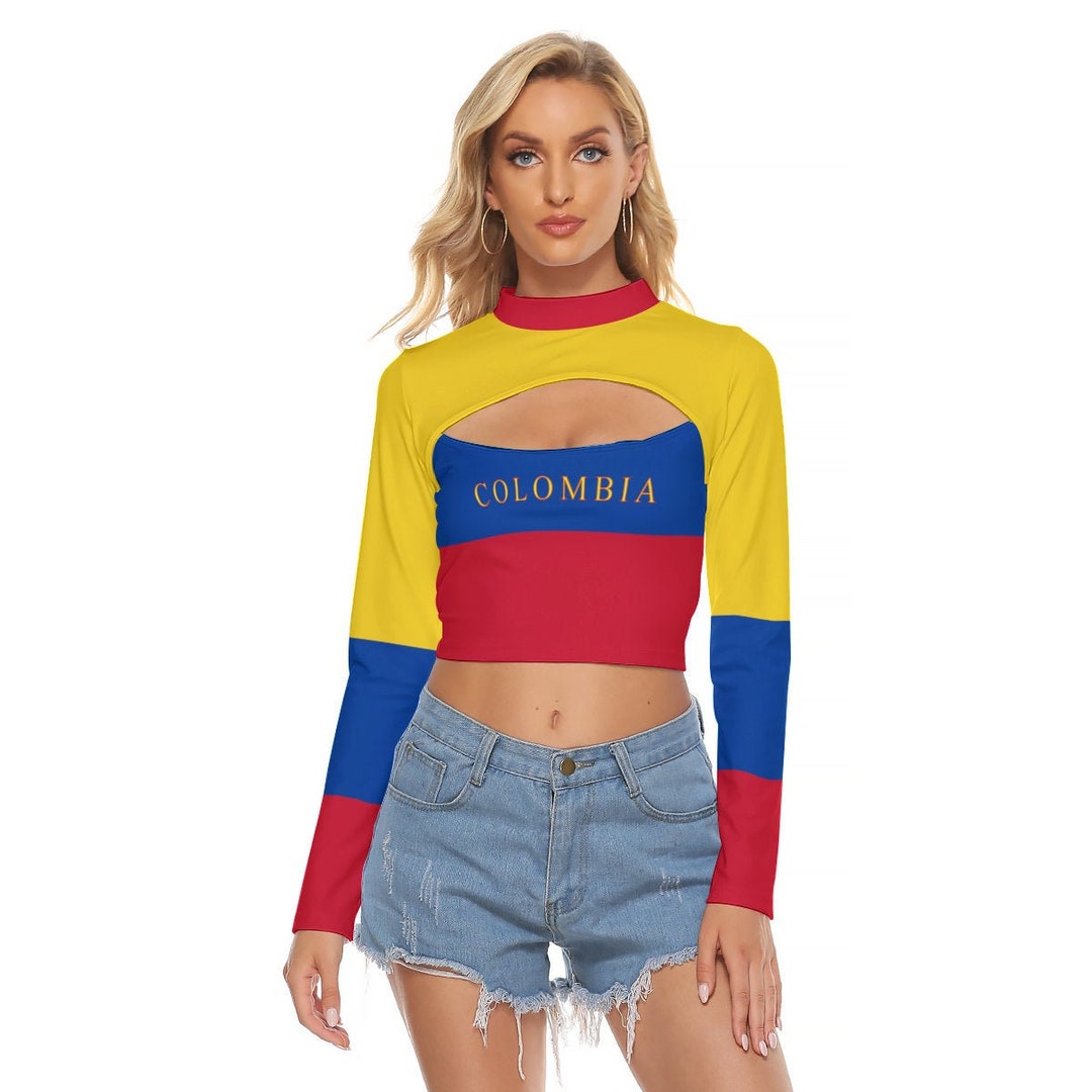 Colombian Women's Shirt, Colombia, Flag, Design, Crop Top, Ladies ...
