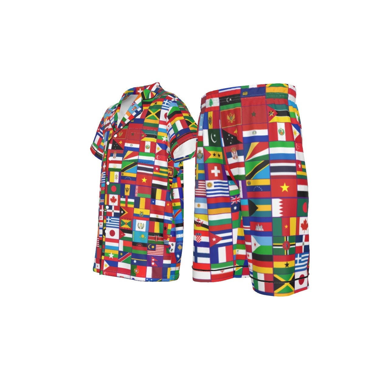 All Flags Kid's Pajamas World Flags Design Girls - Etsy Australia