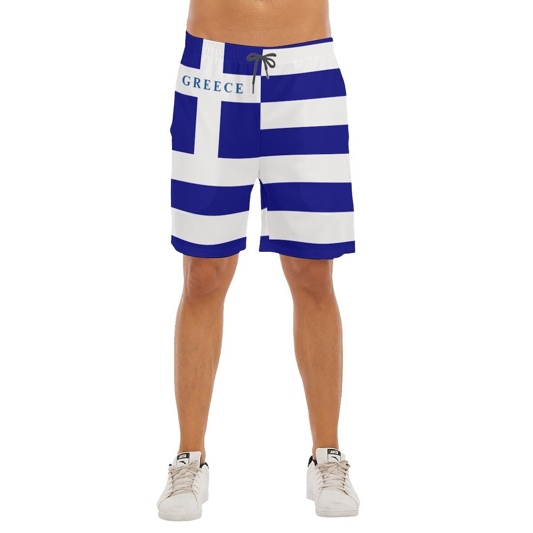 Greek Flag Men's Beach Shorts, Greece, Flag, Design, Gifts, Men, Teens ...