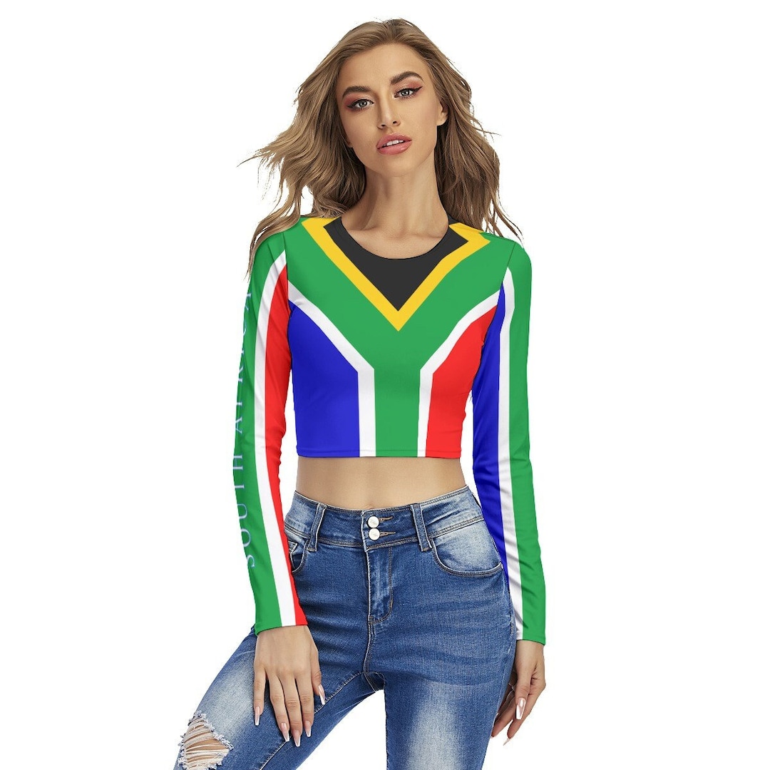 South African Flag Women's Crop Top, South Africa Flag, Gifts, Design ...