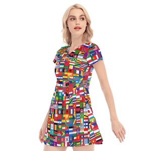All Flags Dress, World Flags, Design, Ladies, Teens, Women, Gifts ...