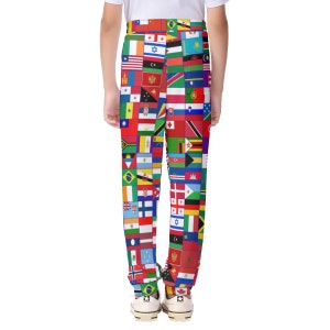 All Flags Kid's Pants, World, Flags, Design, Girls, Boys, Teens, Sports ...
