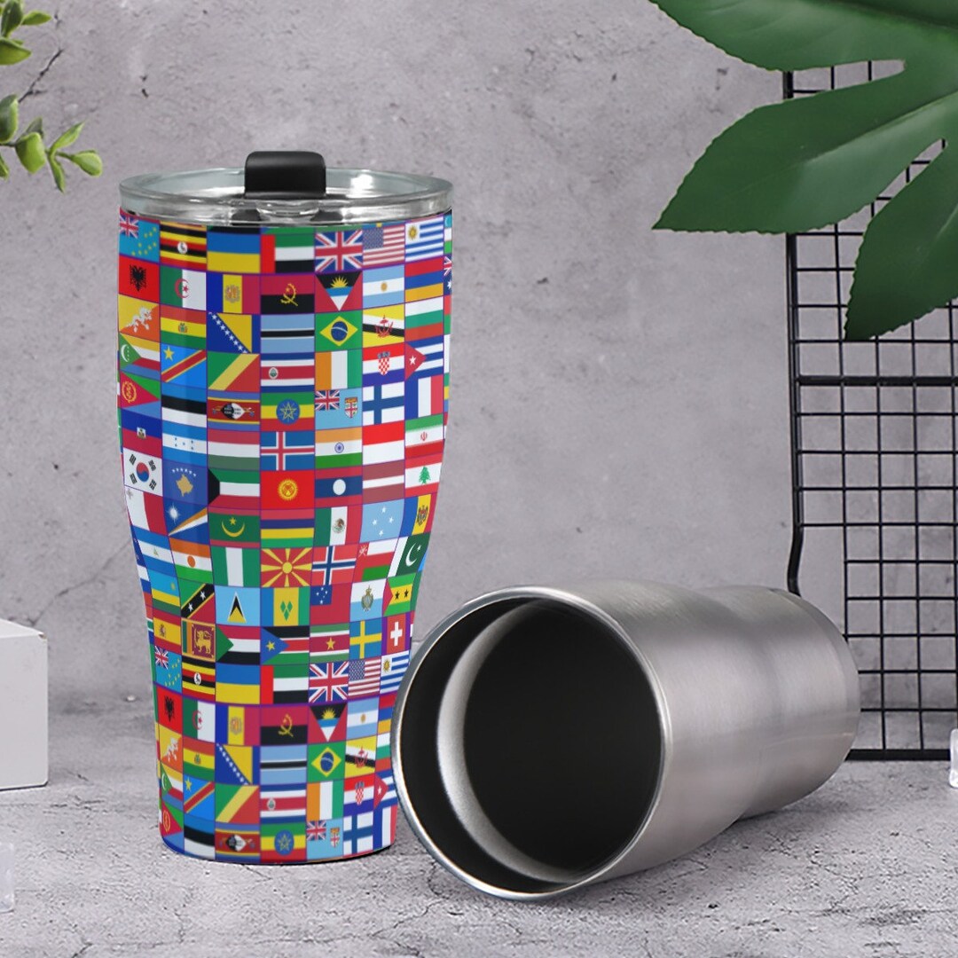 Flags Tumbler, 30oz, Print, Countries Flags, World Flag, Design ...