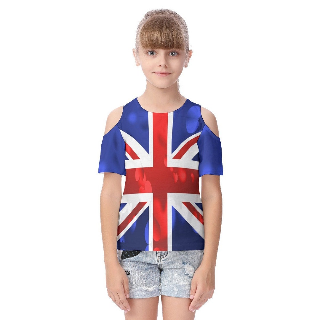 Union Jack Girls Shirt, English Flag, Kids, Teens, Apparel, Accessories ...