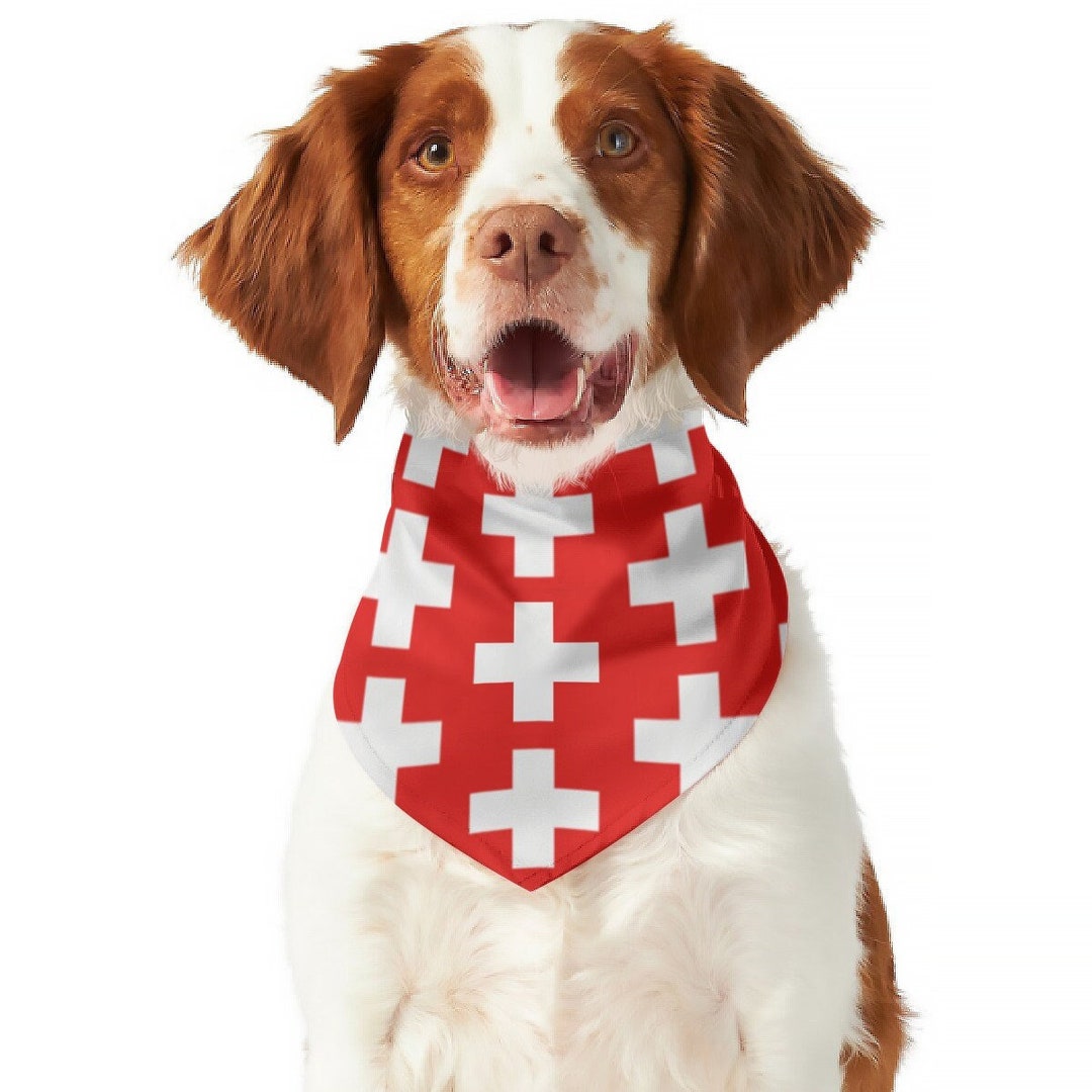 Swiss Pet's Scarf, Double Sided, Swiss Flag, Print, Dogs, Cats, Pets ...