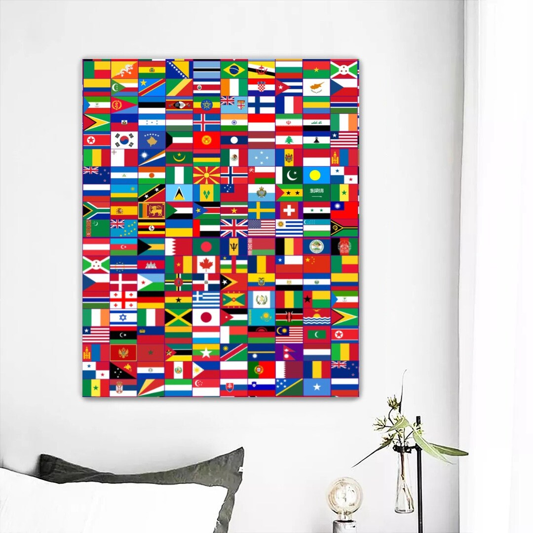 All Flags Mural, Print, Countries Flags, World Flag, Design, Nations ...