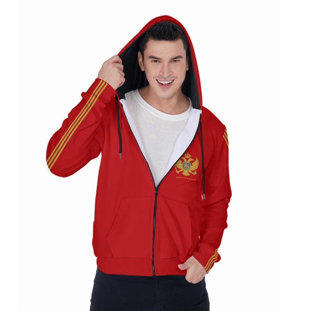Montenegro Men's Mirco Fleece Zip Up, Men Teens, Gifts, Design, Flag ...