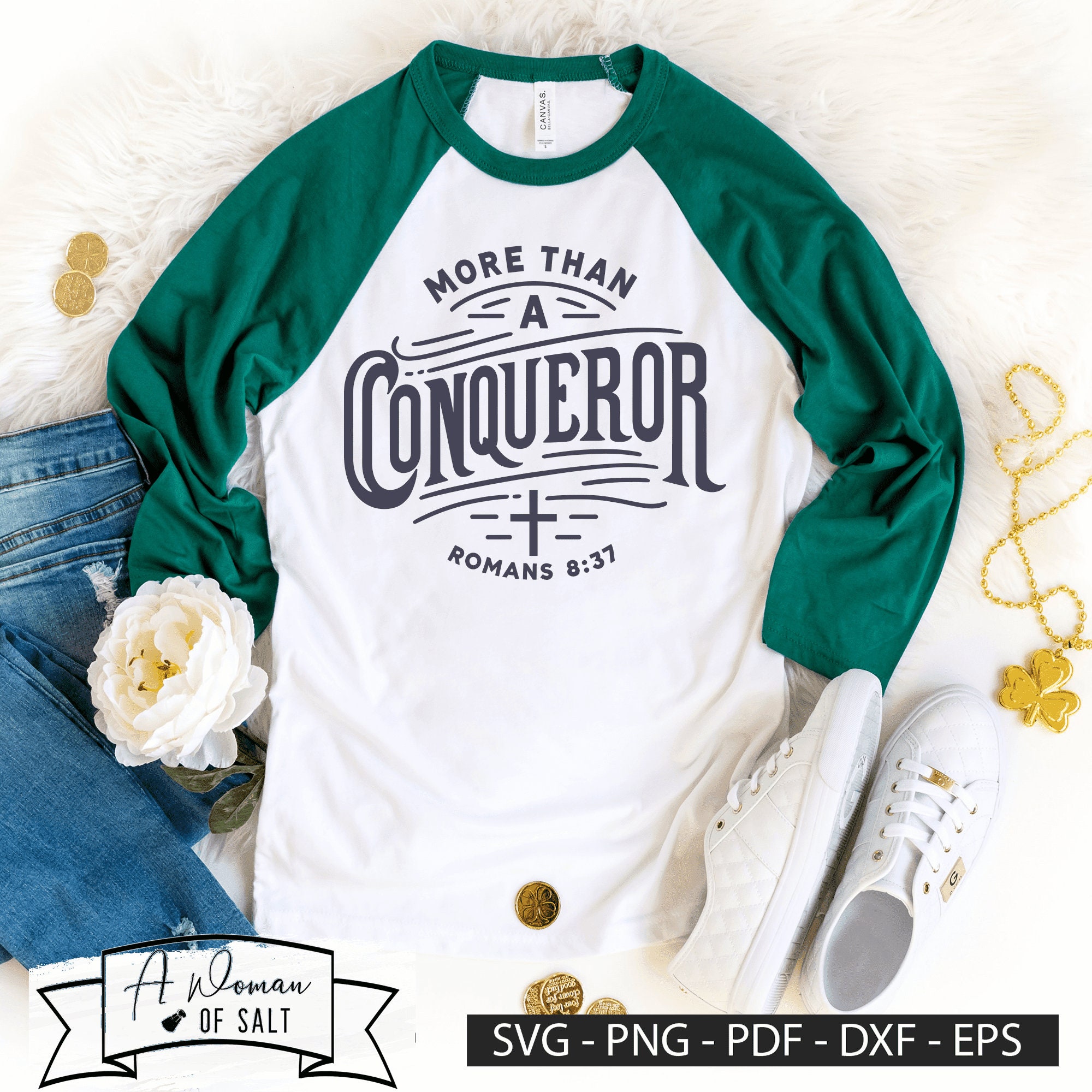 More Than A Conqueror | Romans 8:37 Christian Svg, Png, Eps, Pdf, Dxf ...