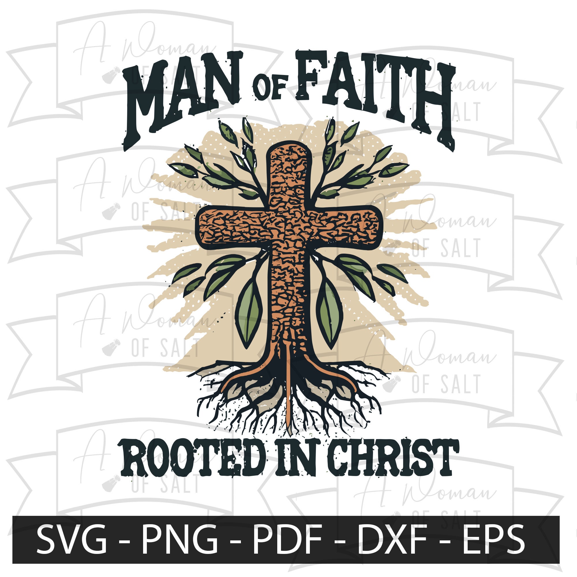 Man of Faith Svg Bundle | Rooted in Christ Digital Art | Christian ...