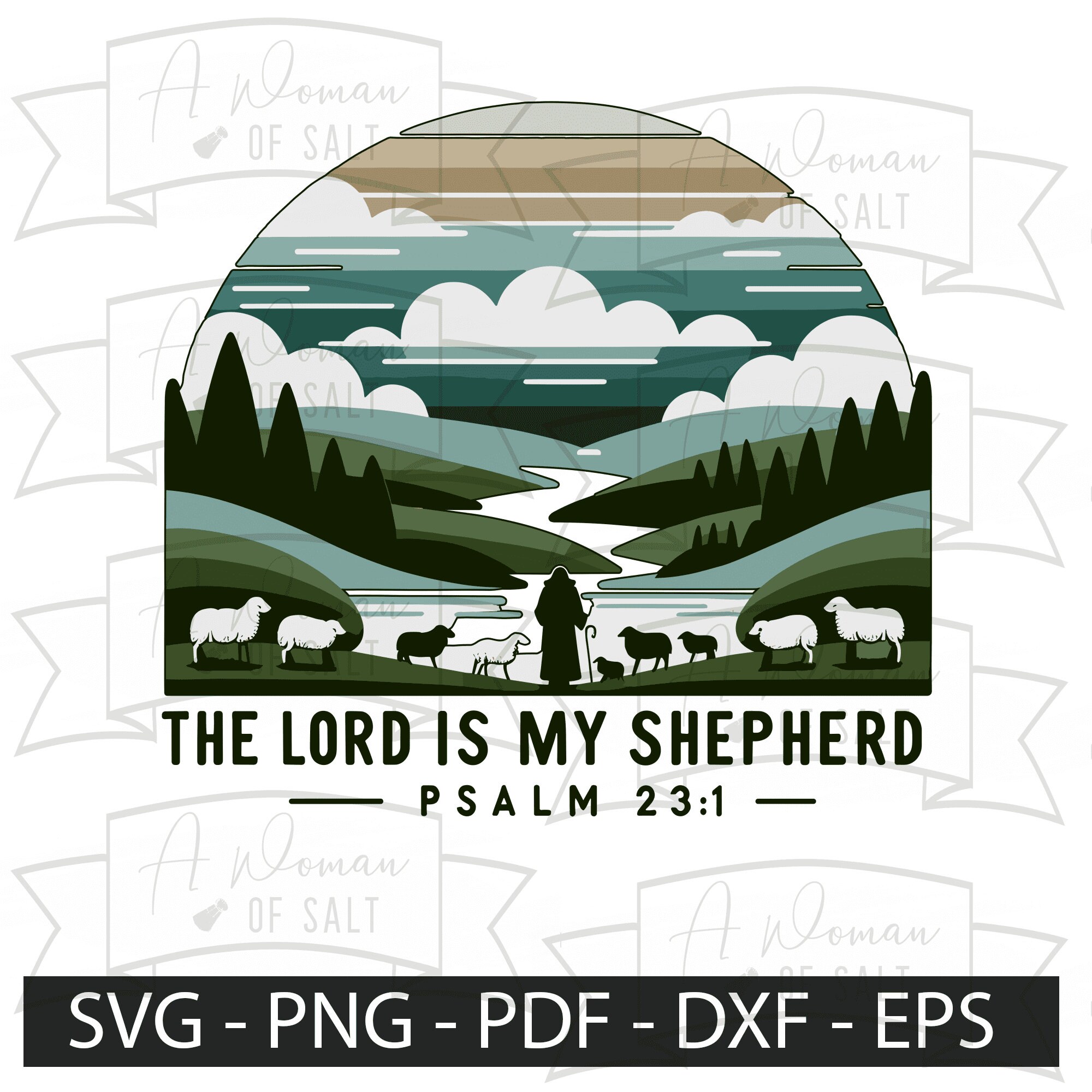 Psalm 23:1 the Lord is My Shepherd Digital Files Svg, Png, Eps, Pdf ...