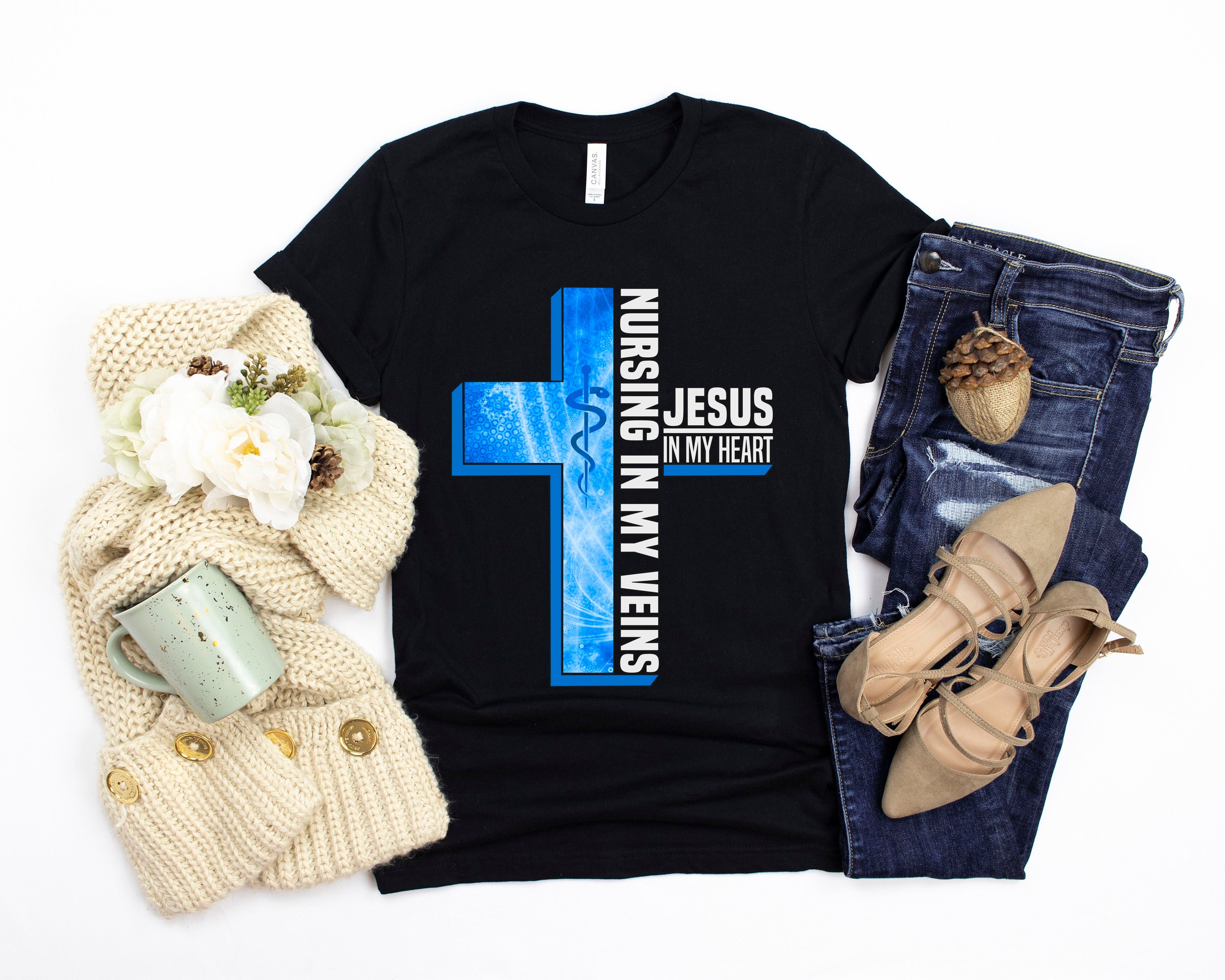 Jesus in My Heart, Nursing in My Veins - Proud Christian Nurse Gift ...