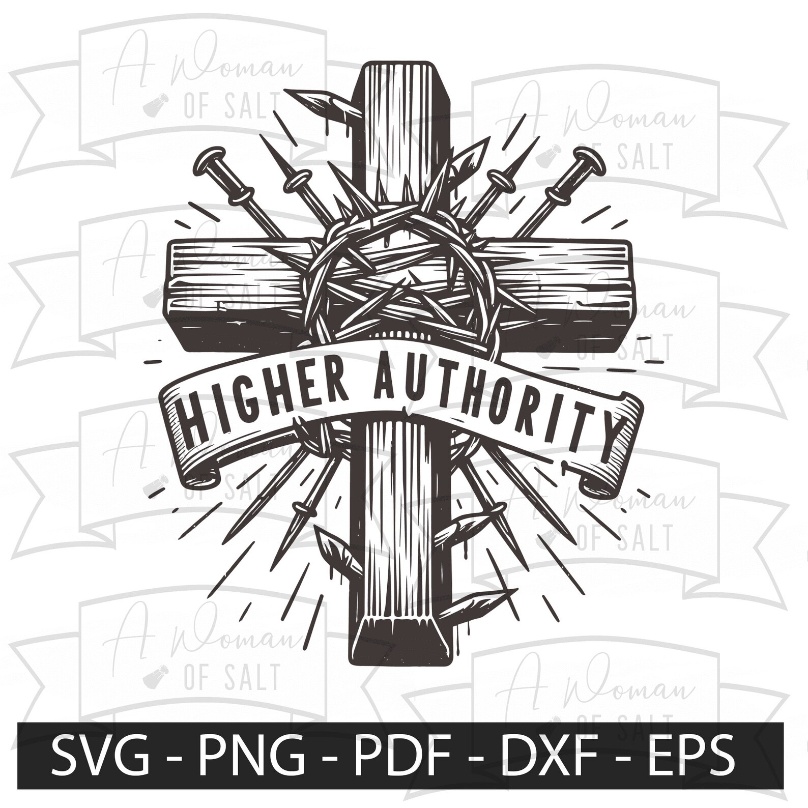 Higher Authority Christian Svg, Png, Eps, Pdf, Dxf Files - Digital ...