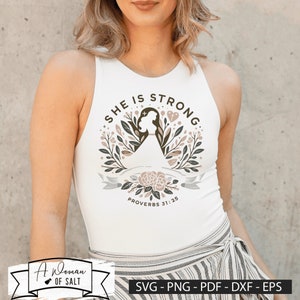 She is Strong Proverbs 31:25 Svg Png Eps Pdf Dxf | Christian Digital ...