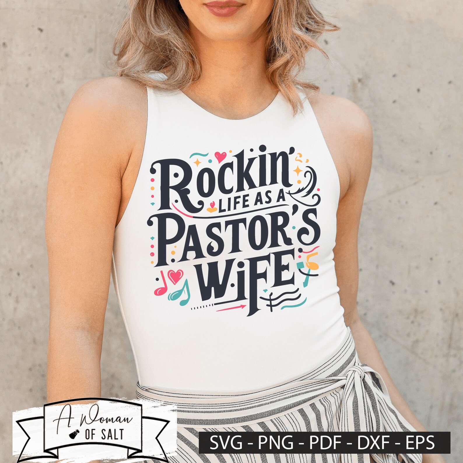 Pastor Wife Svg | Rockin' Life as a Pastor's Wife | Png, Eps, Pdf, Dxf ...
