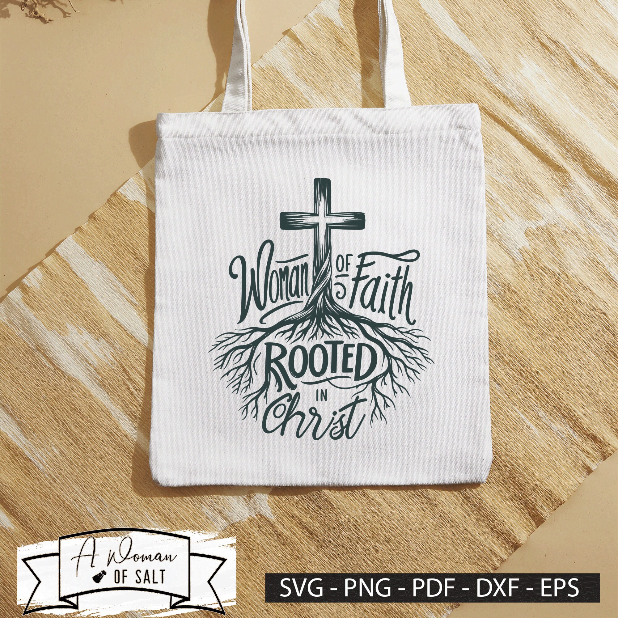 Woman of Faith Rooted in Christ Svg Png Eps Pdf Dxf | Christian Digital ...