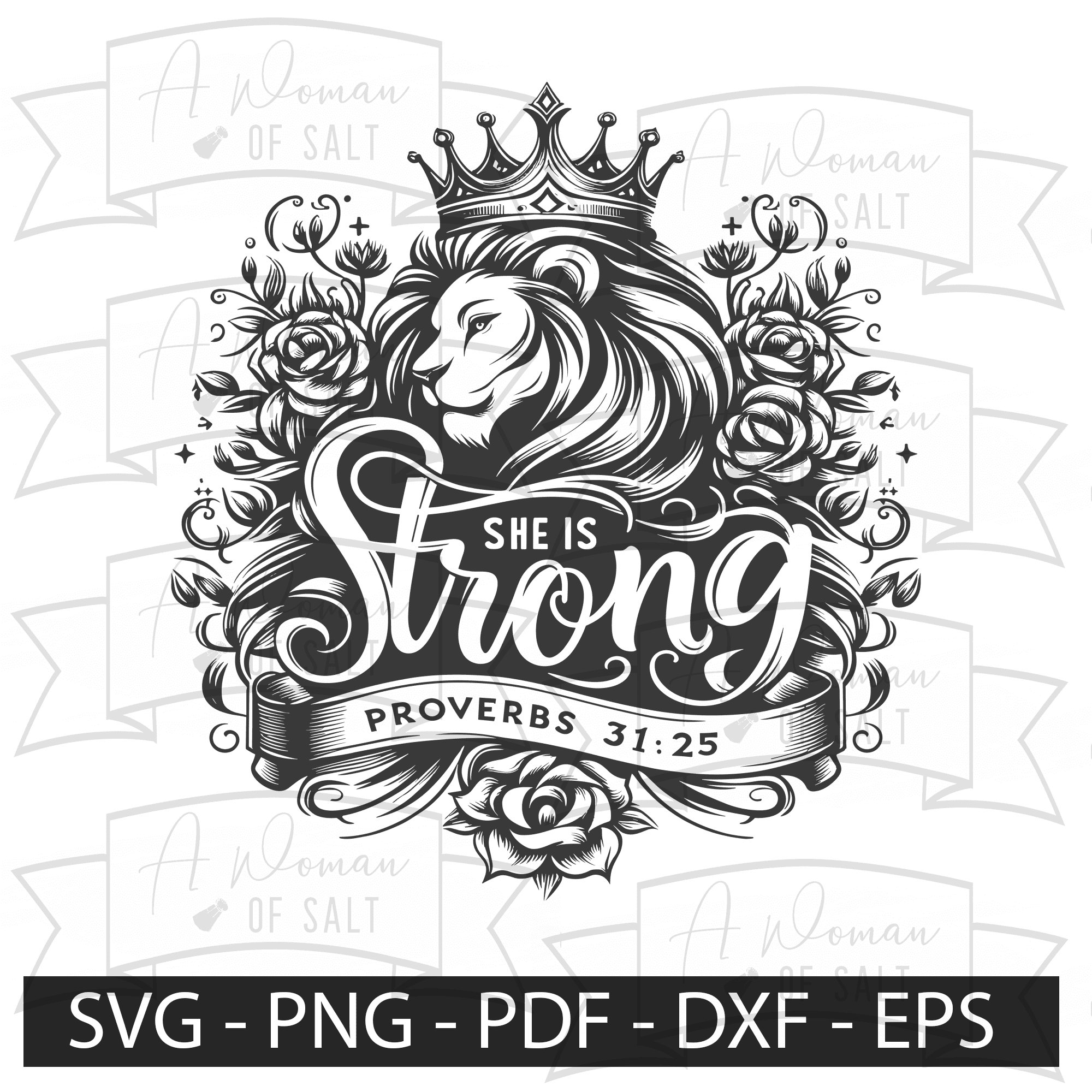 Christian Digital Files - She is Strong Proverbs 31:25 Svg, Png, Eps ...
