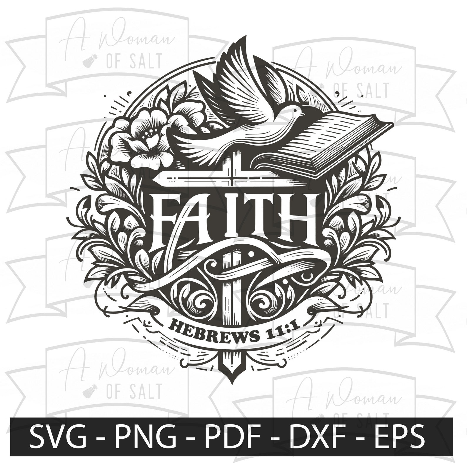 Bible Verse Svg, Hebrews 11:1 Faith Design, Christian Art Png Eps Pdf ...