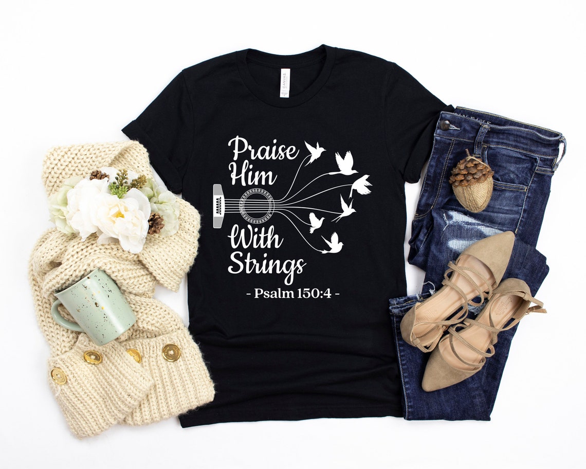 Praise Him With Strings, Psalm 150:4, Bible Verse Svg, Meaningful ...