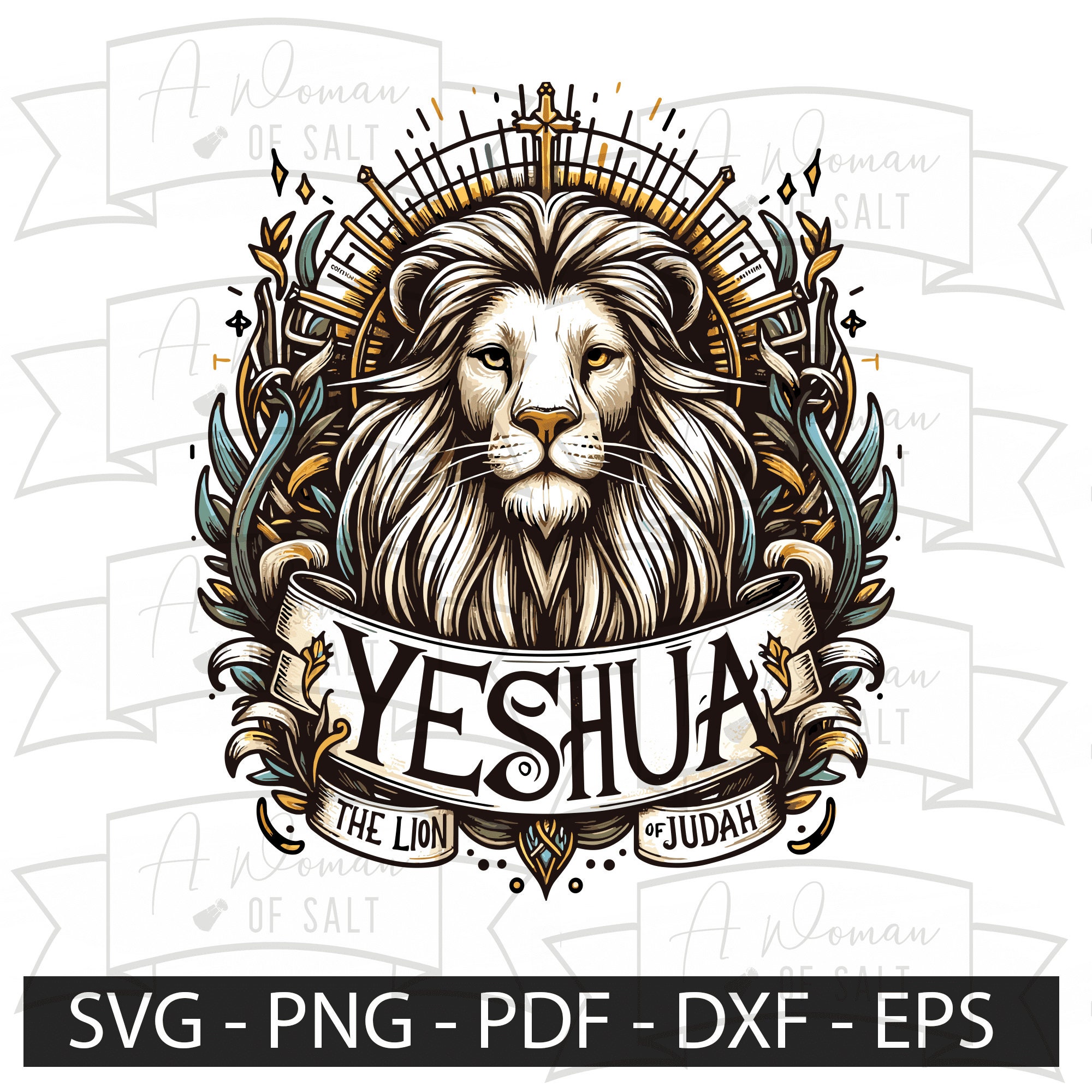 Yeshua the Lion of Judah - Christian Svg, Png, Eps, Pdf, Dxf Files ...
