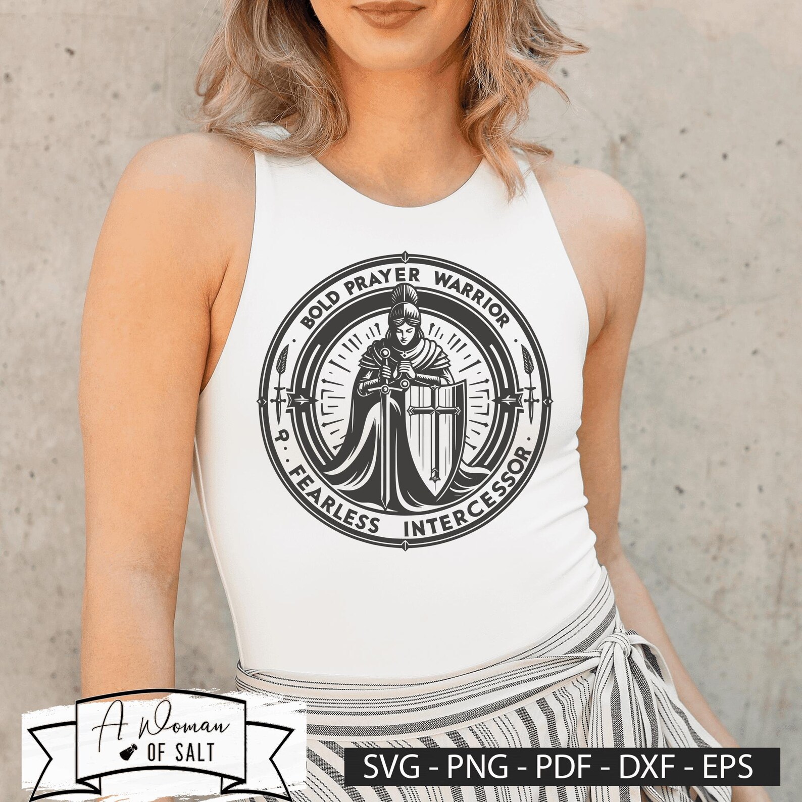 Bold Prayer Warrior & Fearless Intercessor Svg, Png, Eps, Pdf, Dxf ...