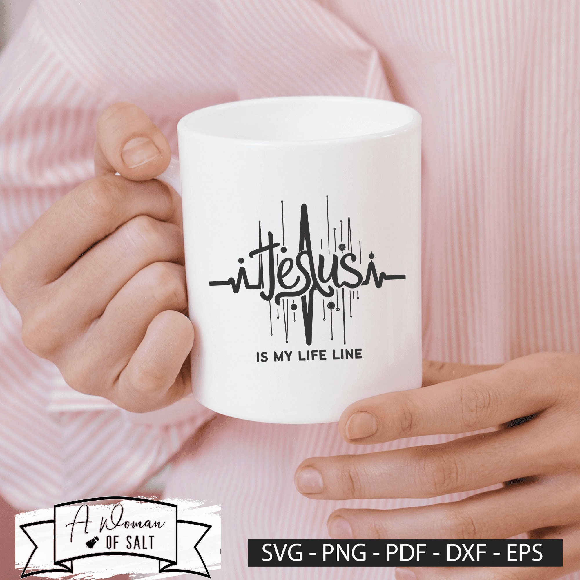 Jesus is My Life Line Svg Png Eps Pdf Dxf Christian Digital Files ...