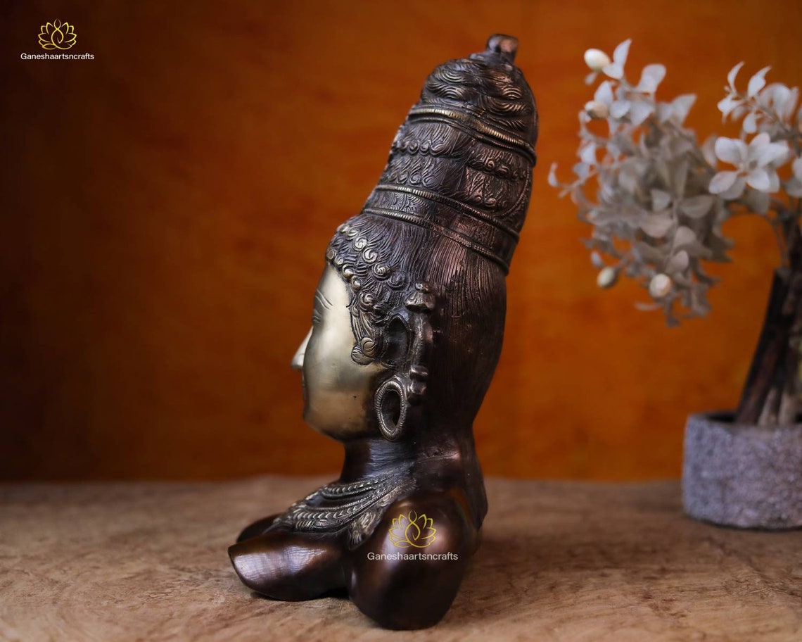 Buy Parvati Bust Goddess Parvati Head Statue Brass Parvati Online in ...