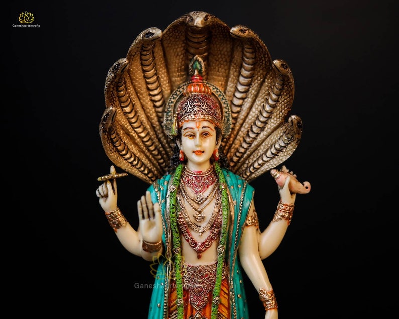 Vishnu Statue Lord Vishnu Statue Cultured Marble Vishnu - Etsy