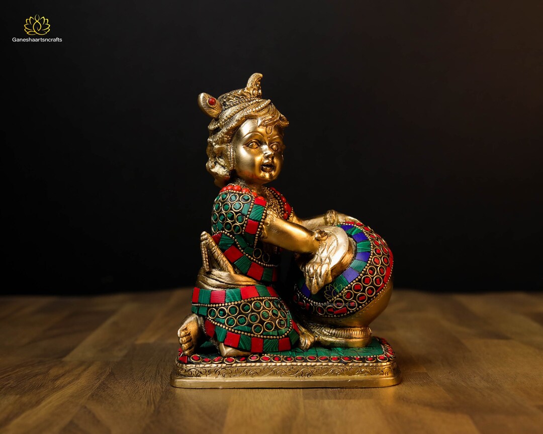 Baby Krishna Statue Lord Krishna Murti Laddu Gopal Bal Krishna Brass ...