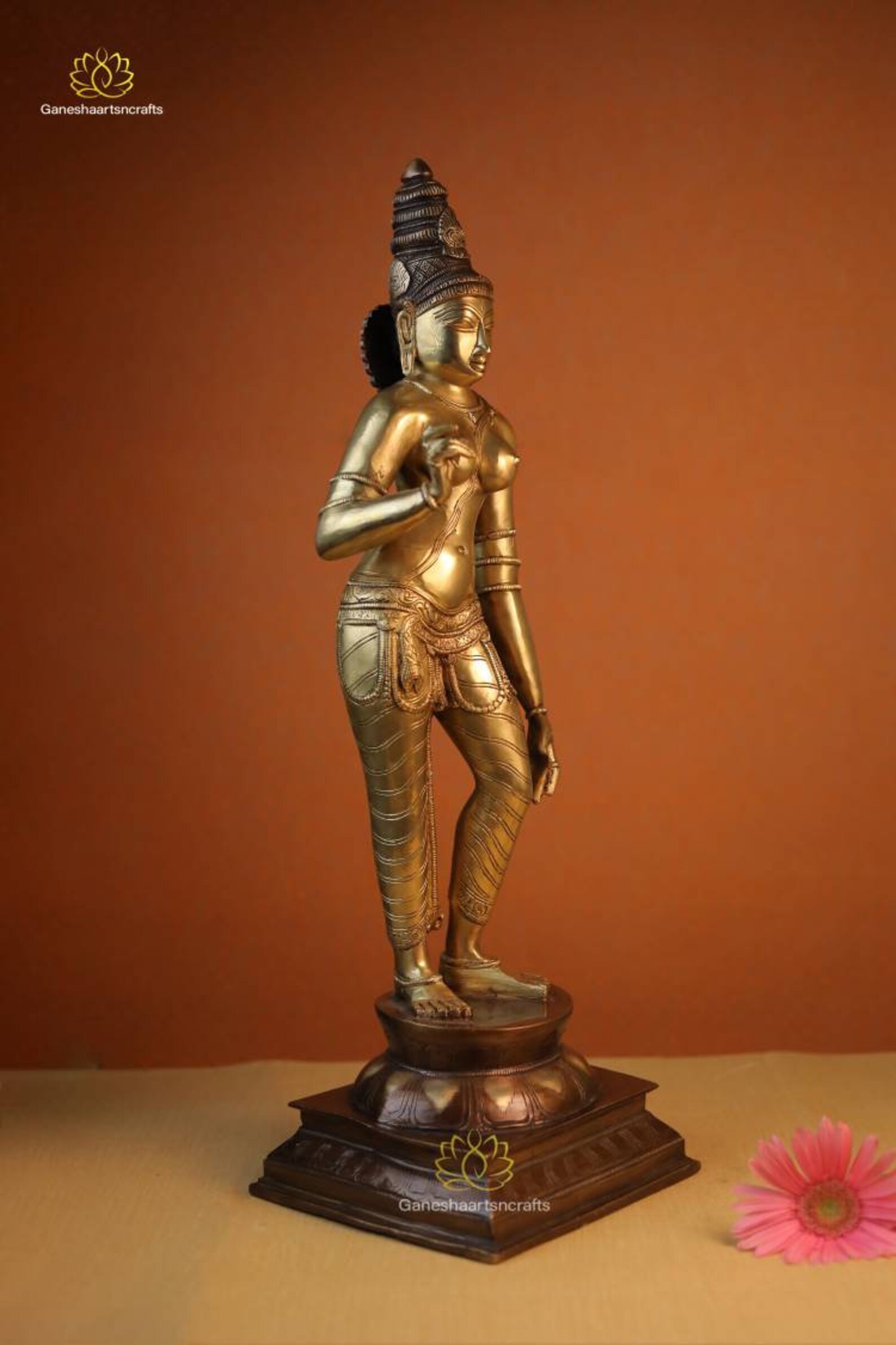 Parvati Statue Goddess Parvati Idol Brass Standing Parvati | Etsy