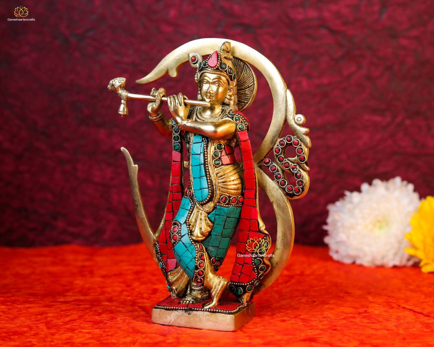 Krishna Statue Lord Ohm Krishna Statue Flute Krishna God - Etsy