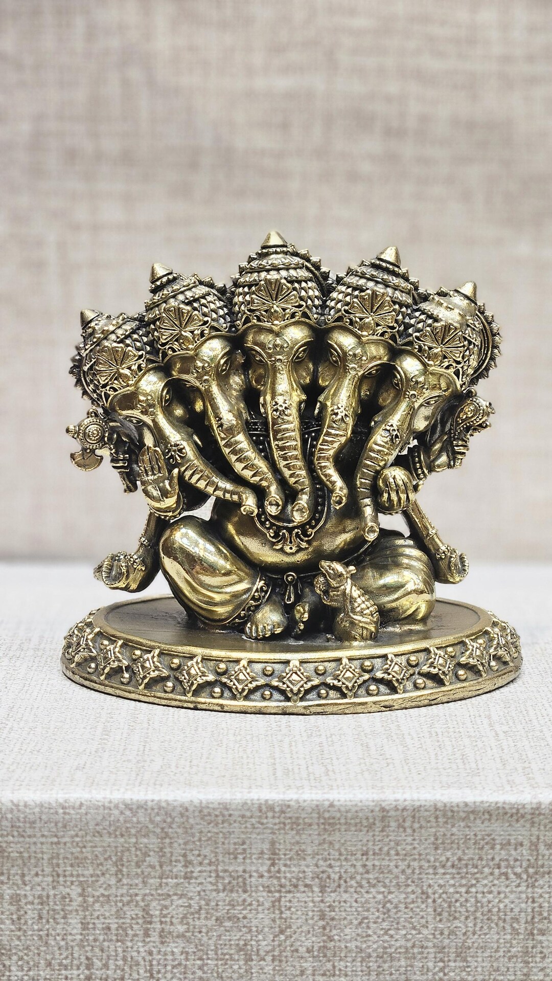 Five-headed Ganesh Statue: Hindu God Home Decor - 4 Inch - Etsy