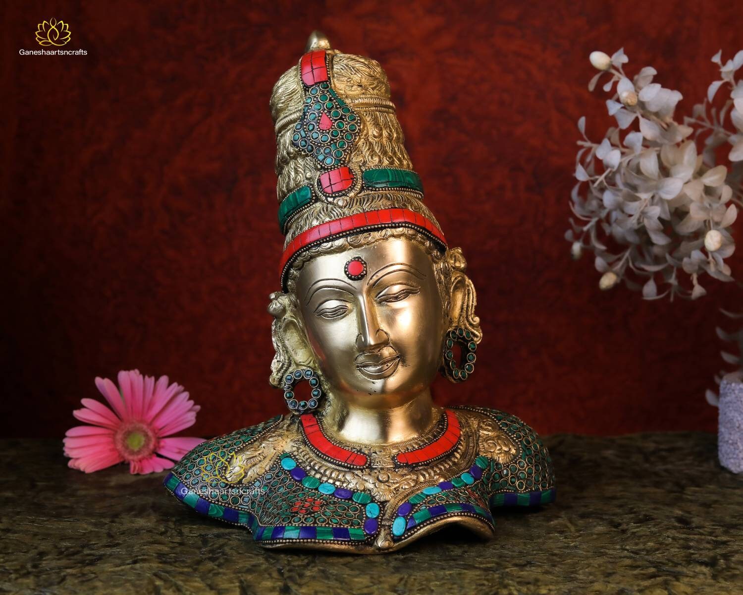 Parvati Bust Goddess Parvati Head Statue Brass Parvati - Etsy