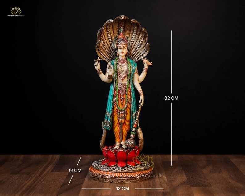 Cultured Marble Vishnu Statue: Hindu God of Protection (12 Inch) - Etsy