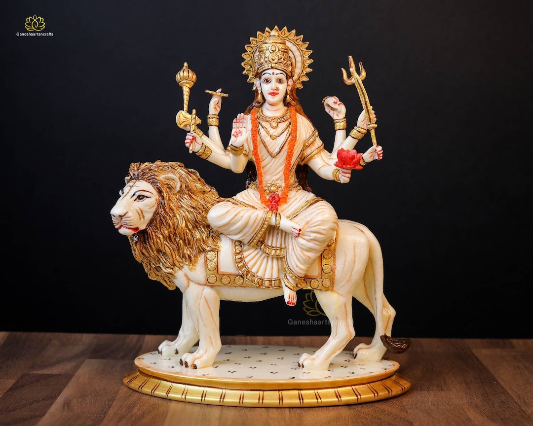 Durga Statue | Devi Durga Idol | 10 Inch Sherawali Deities | Hand ...