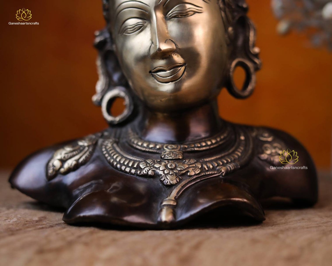 Buy Parvati Bust Goddess Parvati Head Statue Brass Parvati Online in ...