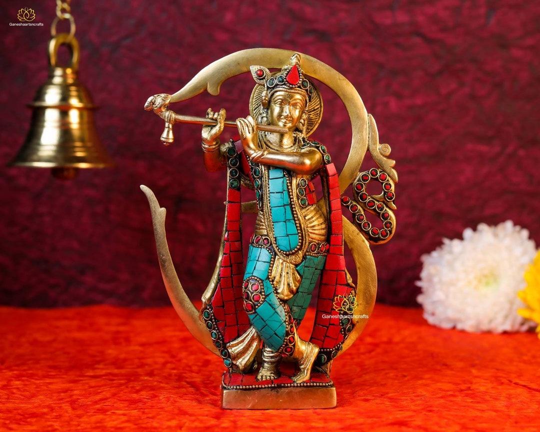 Krishna Statue | Lord Ohm Krishna Statue | Flute Krishna | God of Love ...